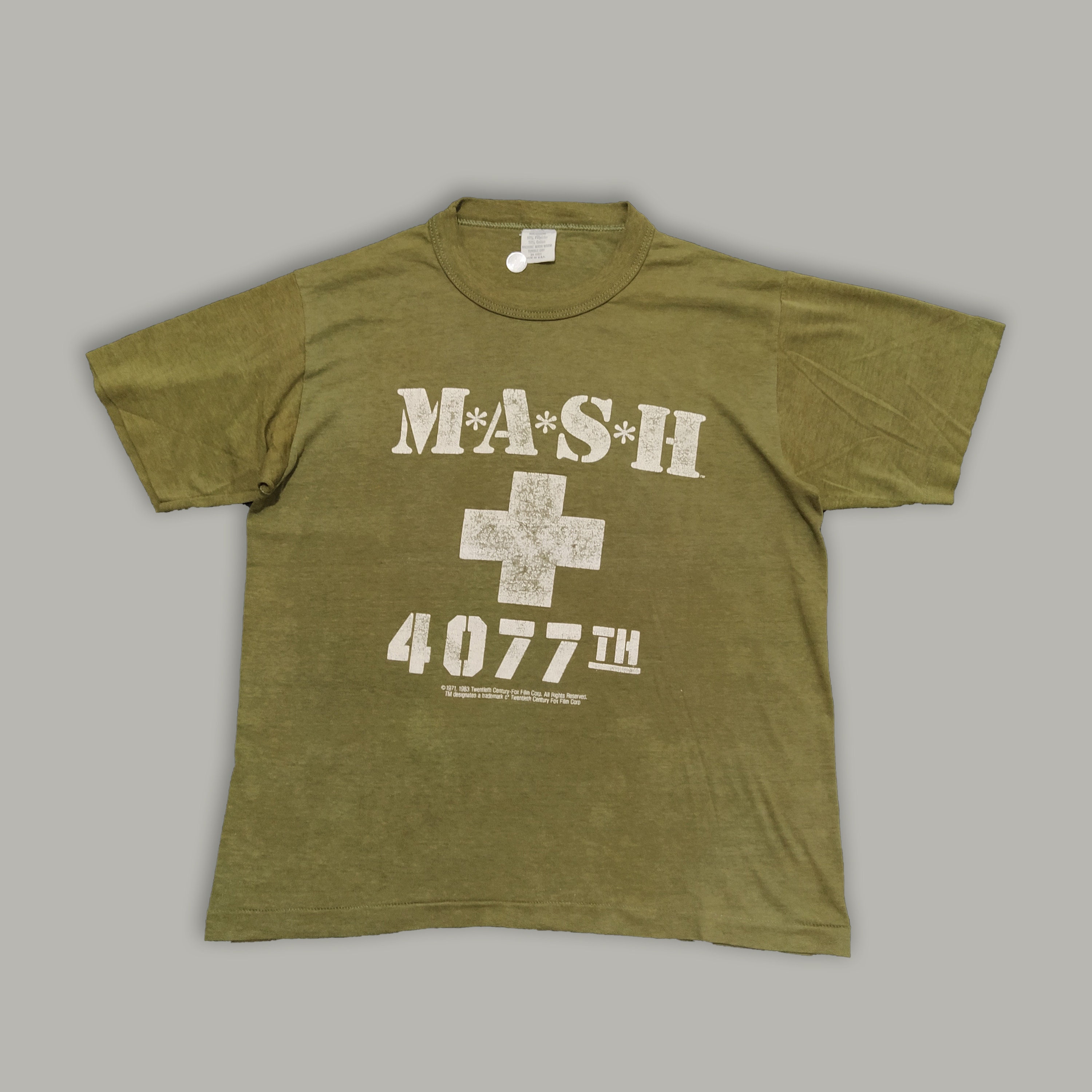 Vintage 80s MASH 4077 Movie Shirt Green Army M*A*S*H Mobile Army ...