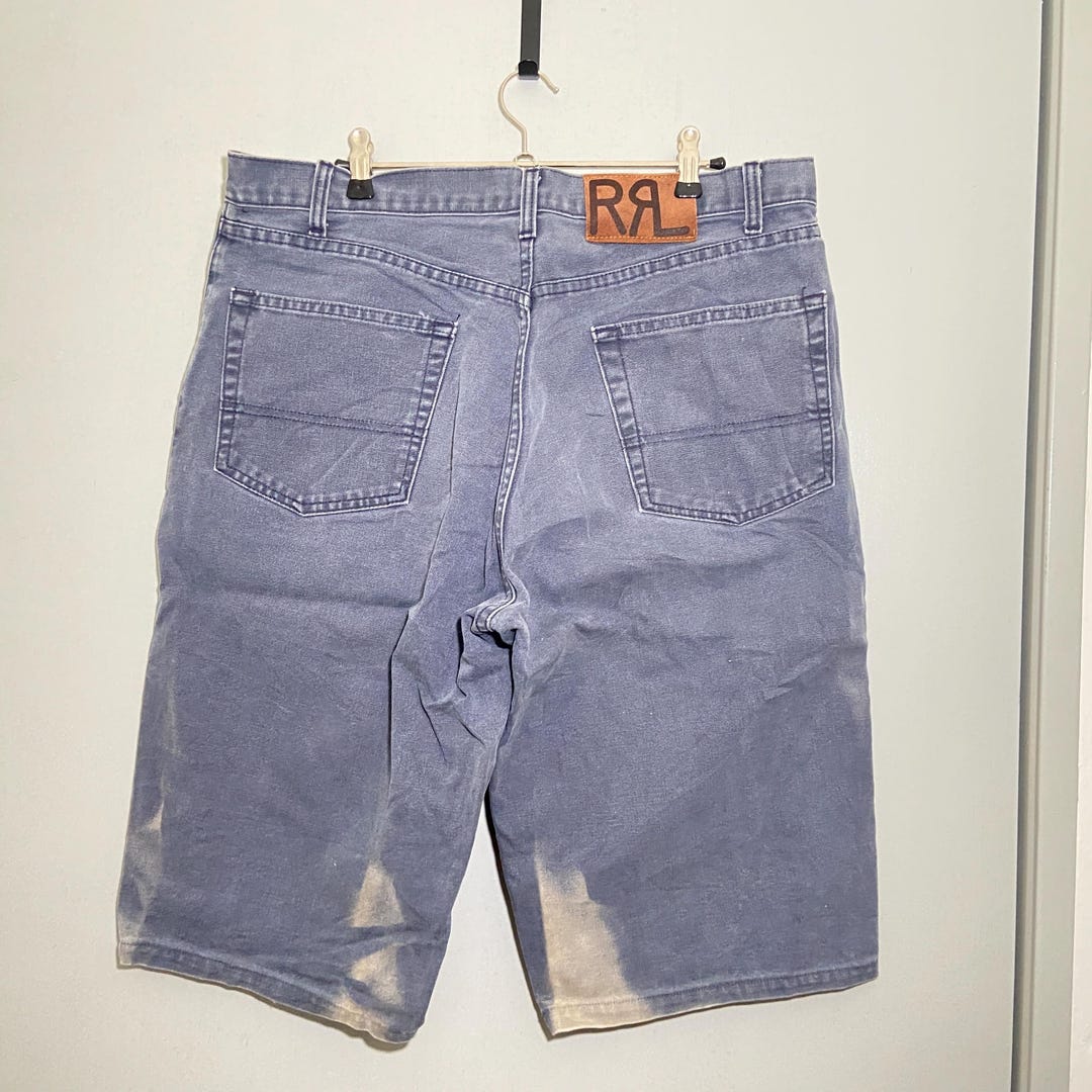 Vintage RRL Double RL Damaged Look Dark Canvas Ralph Lauren Short W36 ...