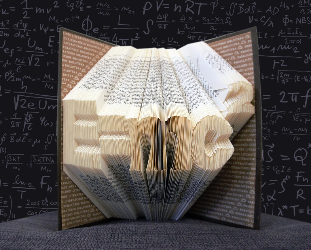 Folded Book Art - Physics Teacher Gift - E=mc2 - Einstein - Book ...