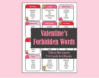 Printable New Year's Eve Taboo Game Cards Instant | Etsy