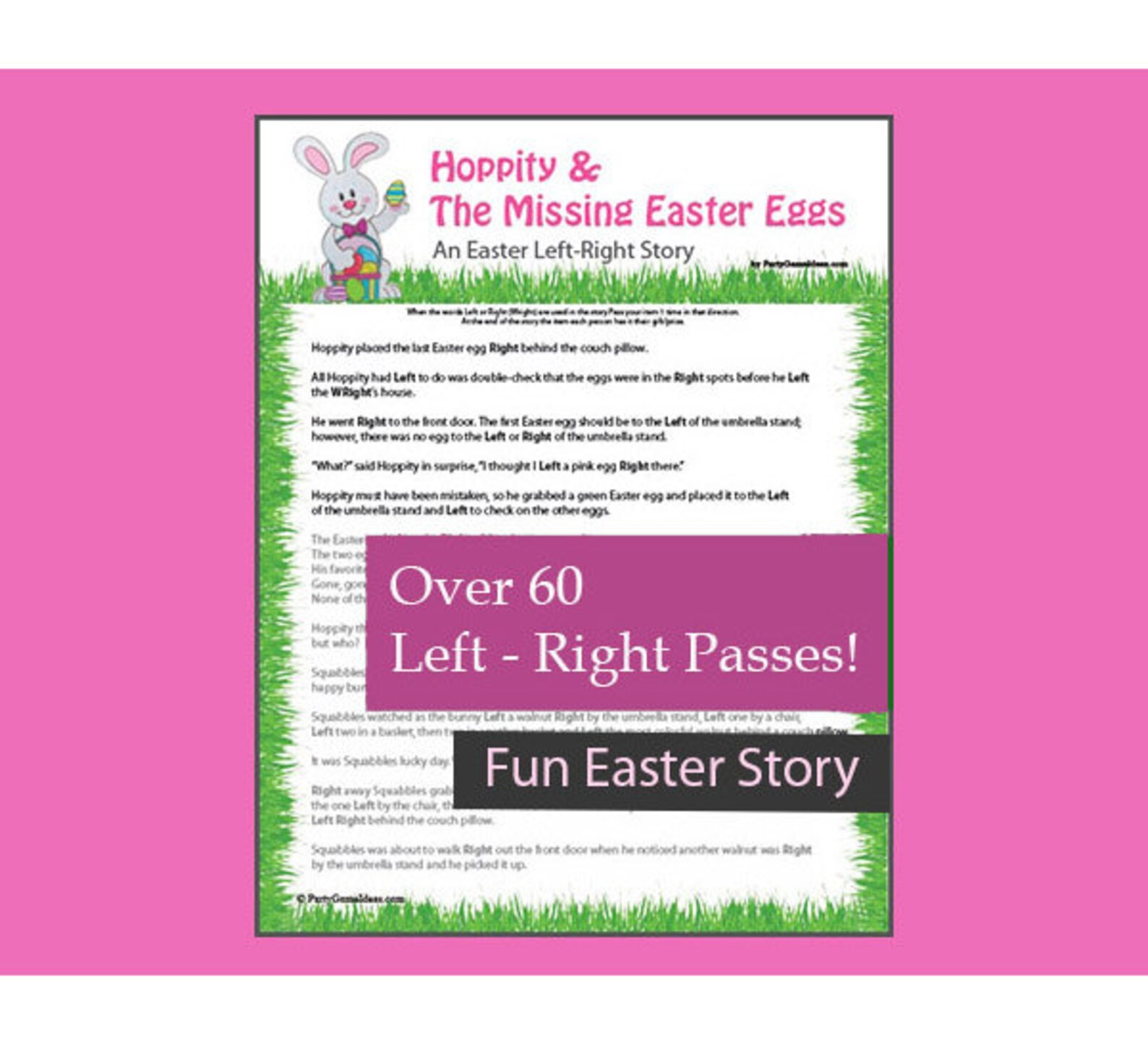 Easter Left Right Game Hoppity & the Missing Easter Eggs - Etsy