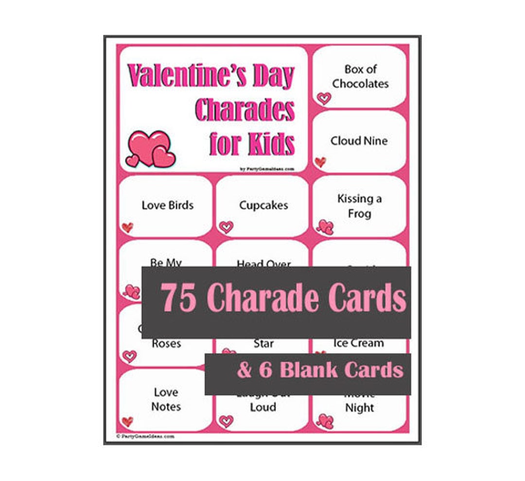 Printable Valentine's Day Charades for Kids - Use for Valentine's ...