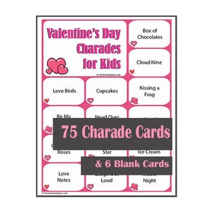 Printable Valentine's Day Charades for Kids - Use for Valentine's ...