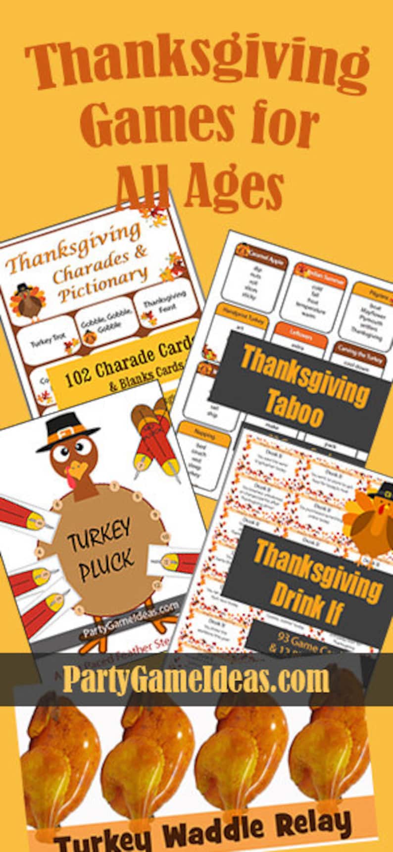 Thanksgiving Charades & Draw Game Printable Thanksgiving Charades ...