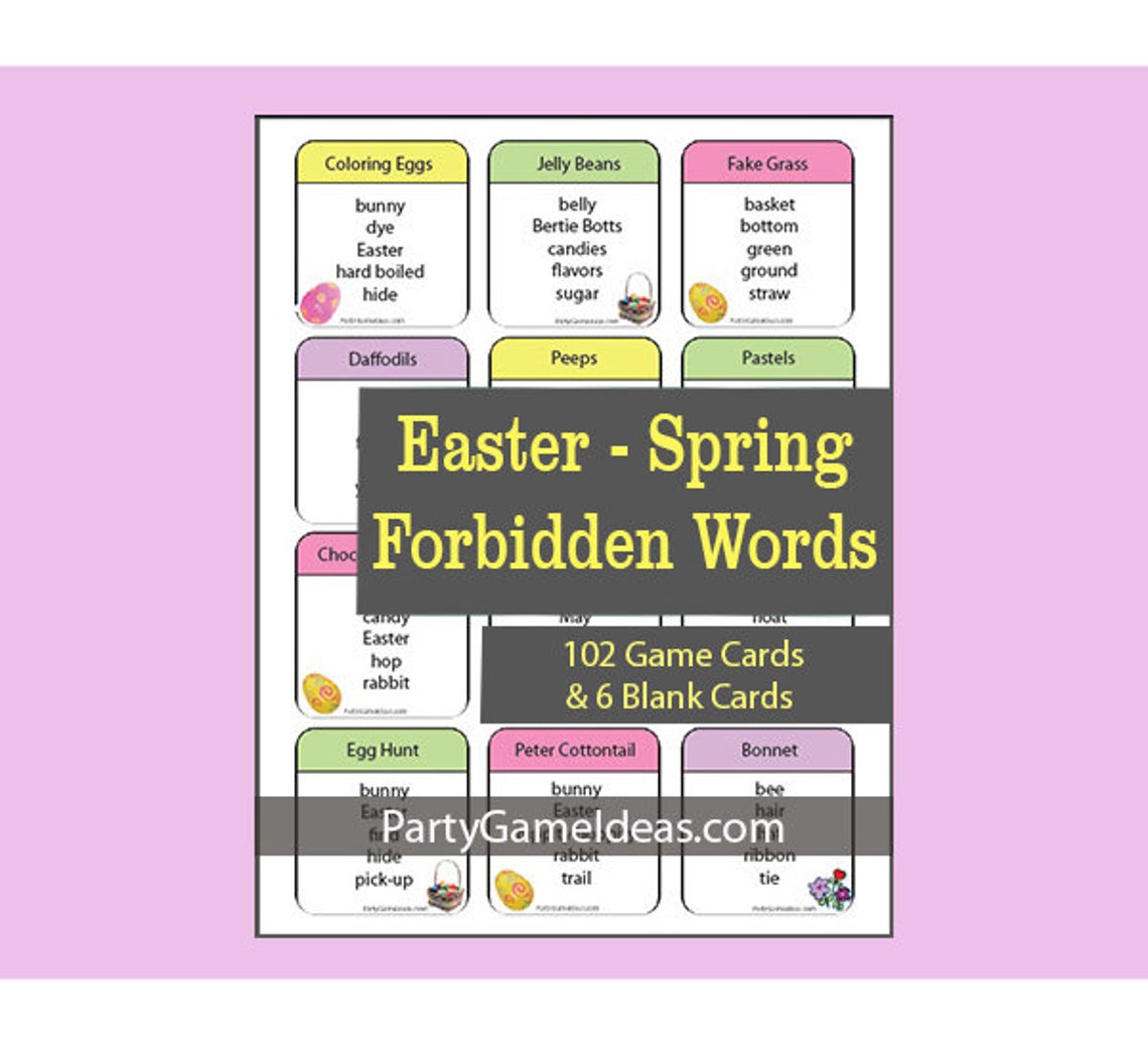 102 Easter - Spring Forbidden Words Cards - A Printable Taboo Like ...