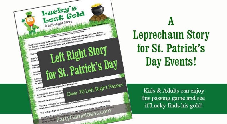 St. Patrick's Day Left Right Game - Lucky's Lost Gold Printable Left ...