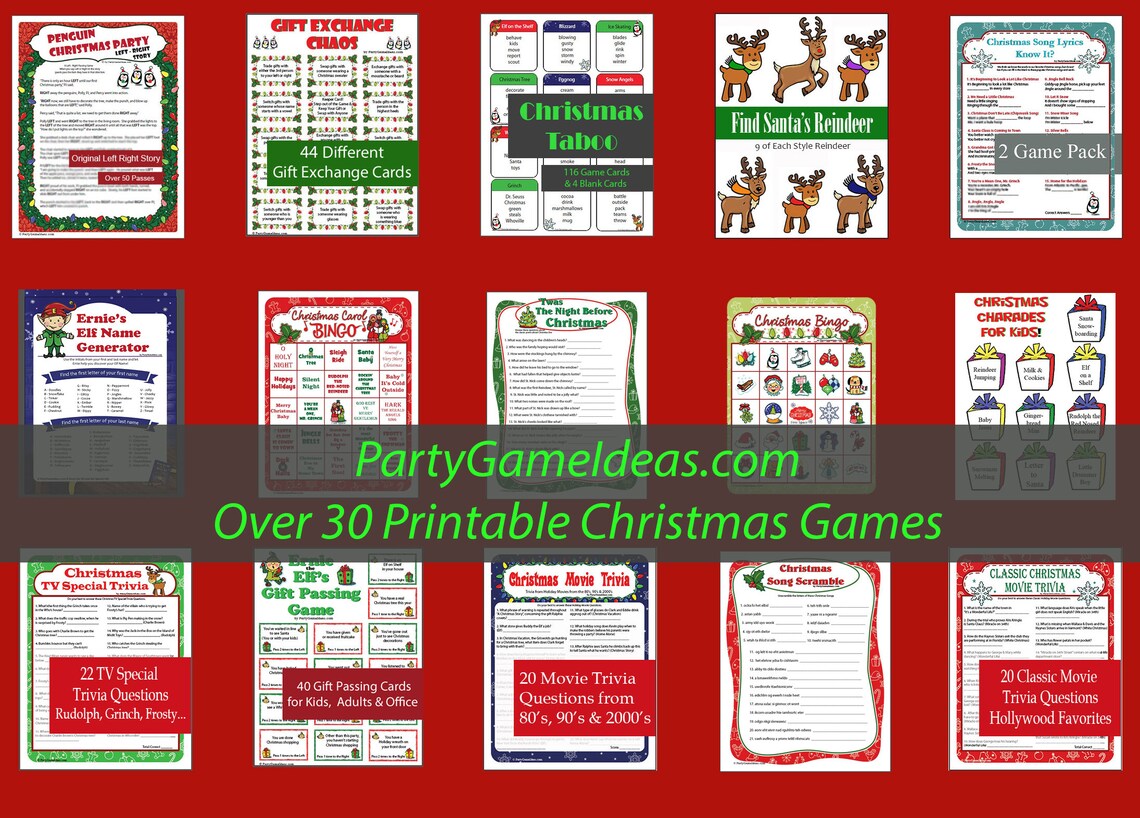 116 Christmas Taboo Game Cards Printable Christmas Party Game Christmas ...