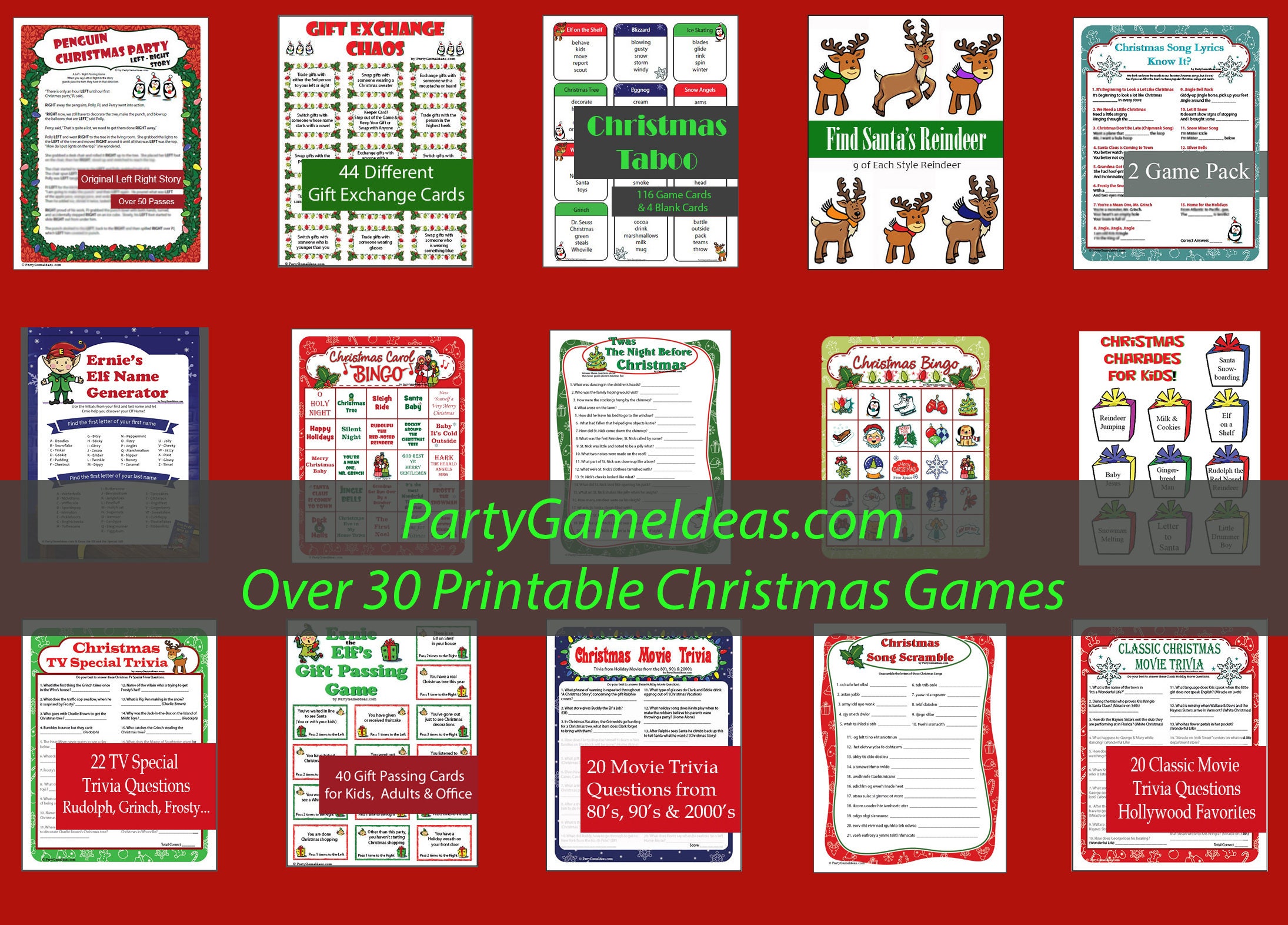 116 Christmas Taboo Game Cards Printable Christmas Party - Etsy