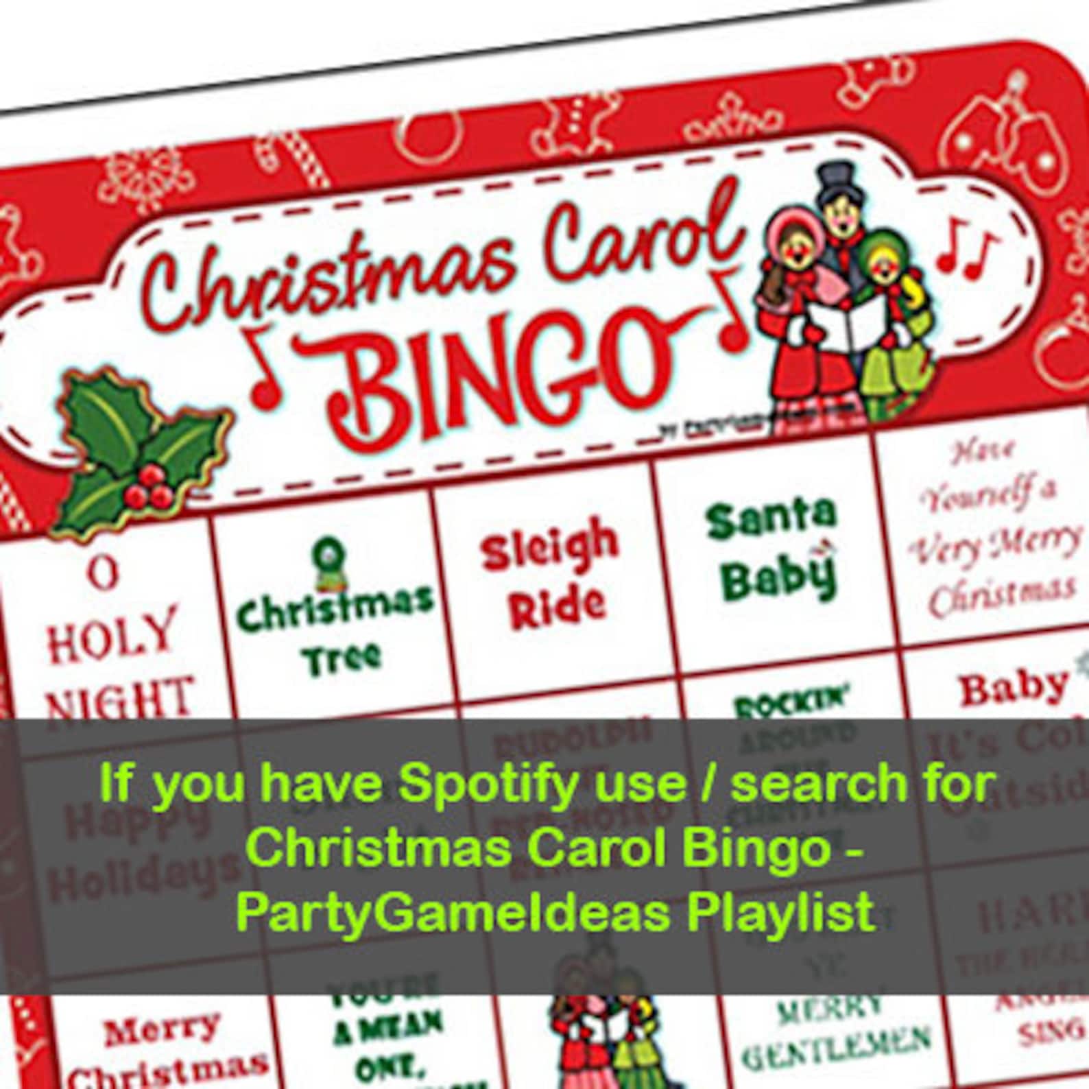 Christmas Carol Bingo - 40 Card Pack - Printable Christmas Bingo Cards ...