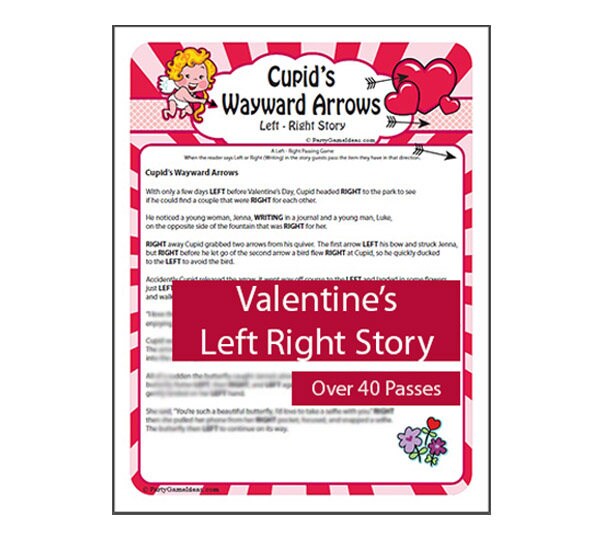 Valentine's Day Left Right Game - Cupid's Wayward Arrows Printable Left ...