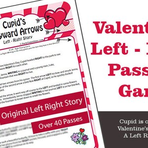 Valentine's Day Left Right Game - Cupid's Wayward Arrows Printable Left ...
