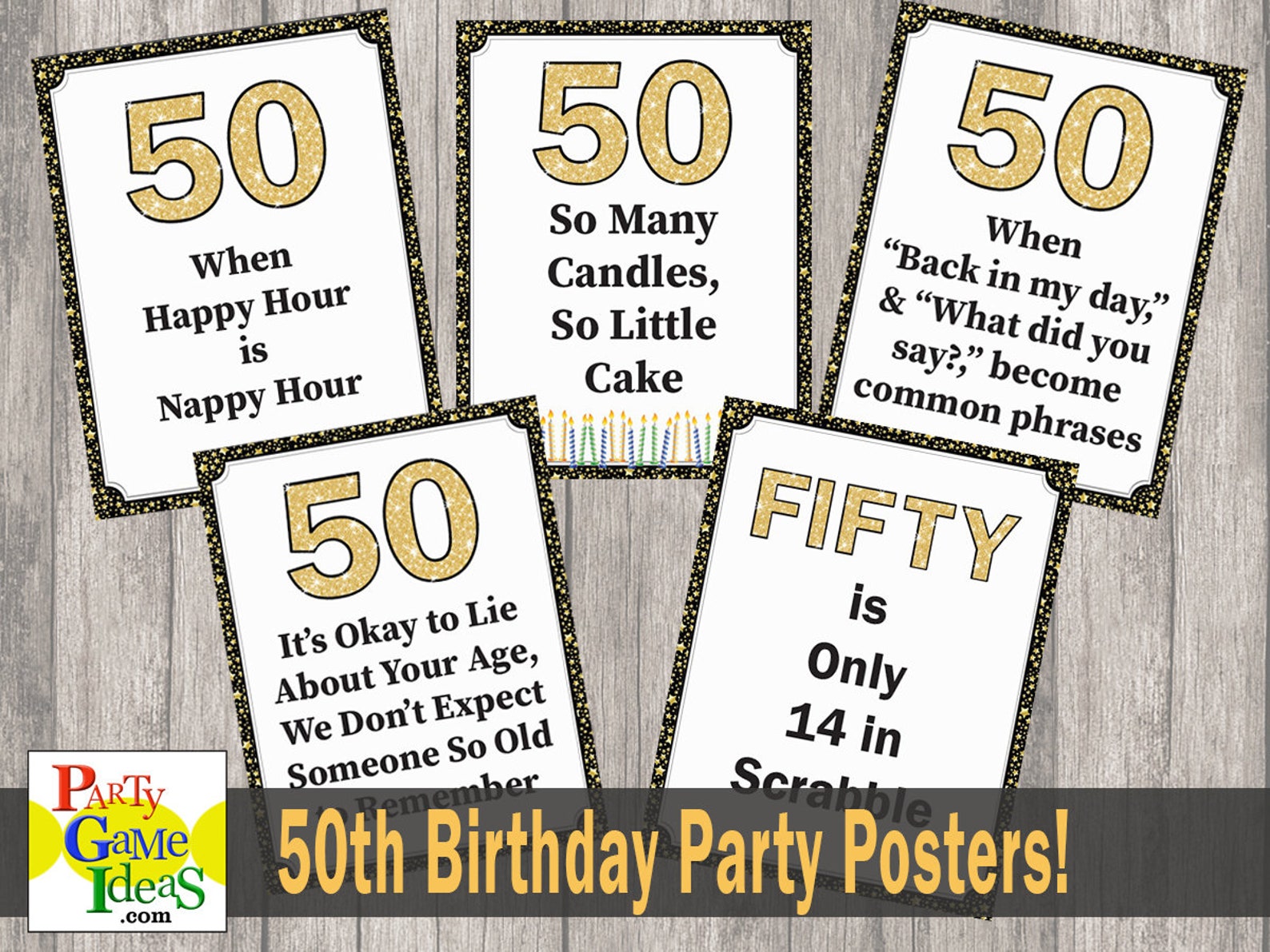 Buy 50th Birthday Party Decorations Happy Birthday Posters Online in ...