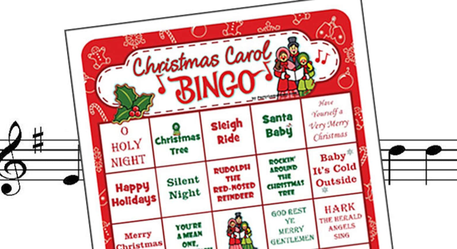Christmas Carol Bingo - 60 Bingo Card Pack - Large Group Christmas ...