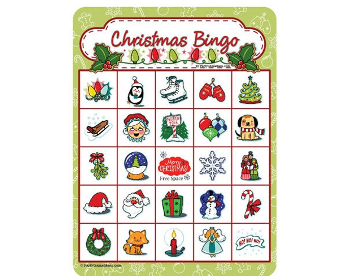 Christmas Bingo 40 Card Pack - Festive Christmas Bingo Cards - Etsy