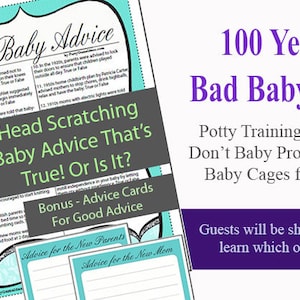 Bad Baby Advice Game & Baby Advice Cards for Baby Showers - 100 Years ...