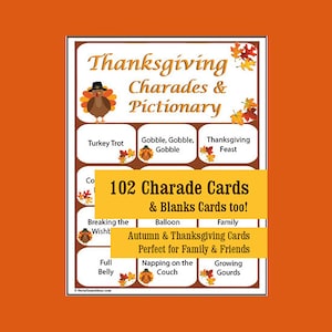 Thanksgiving Charades & Draw Game Printable Thanksgiving Charades ...