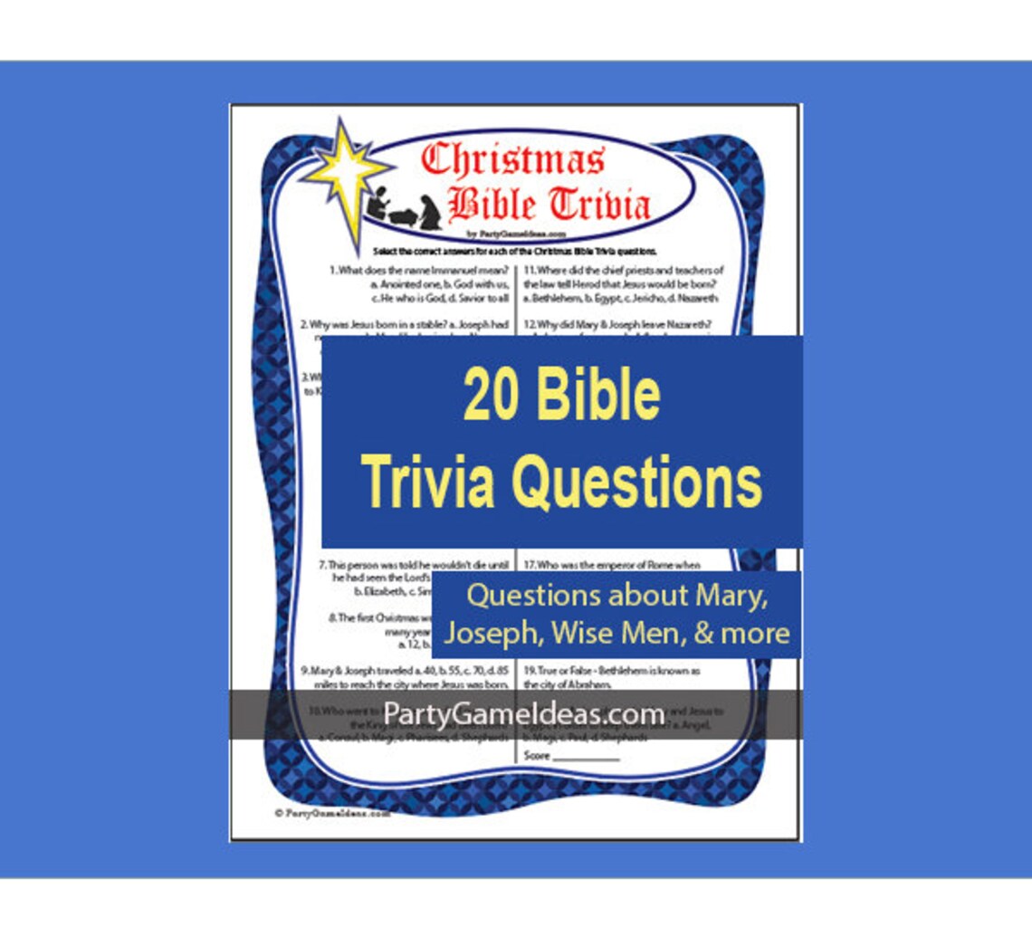 Christmas Bible Trivia Game Printable Christmas Religious - Etsy