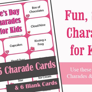 Printable Valentine's Day Charades for Kids - Use for Valentine's ...