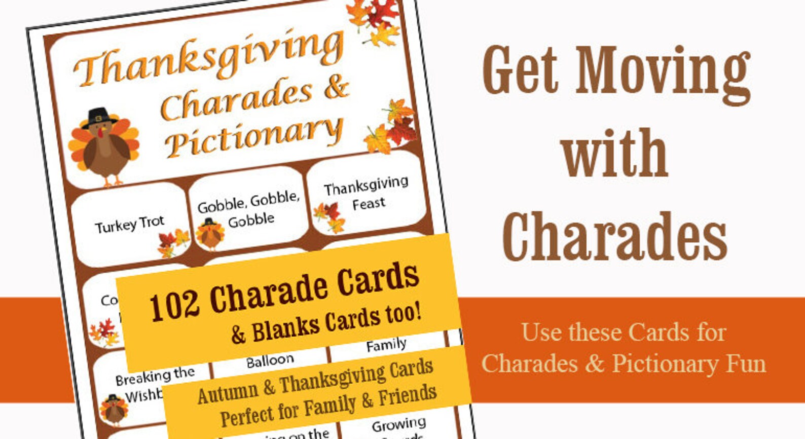 Thanksgiving Charades & Draw Game Printable Thanksgiving Charades ...