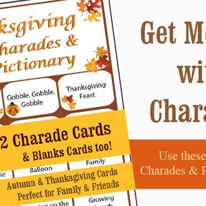 Thanksgiving Charades & Draw Game Printable Thanksgiving Charades ...