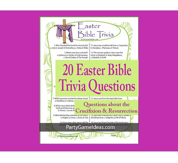 Easter Bible Trivia Game Printable Easter Religious Quiz - Etsy