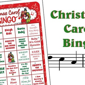 Christmas Carol Bingo - 25 Card Pack - Christmas Music and Bingo United ...