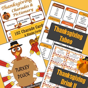 92 Thanksgiving Taboo Game Cards Printable Thanksgiving Party Game ...