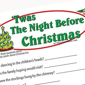 Twas the Night Before Christmas Trivia Game Christmas Eve Game Night ...