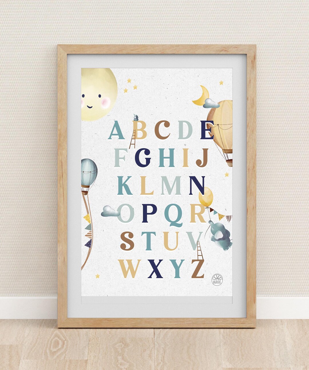 Hot Air Balloon Alphabet • Alphabet Poster in the Air • Children's and ...