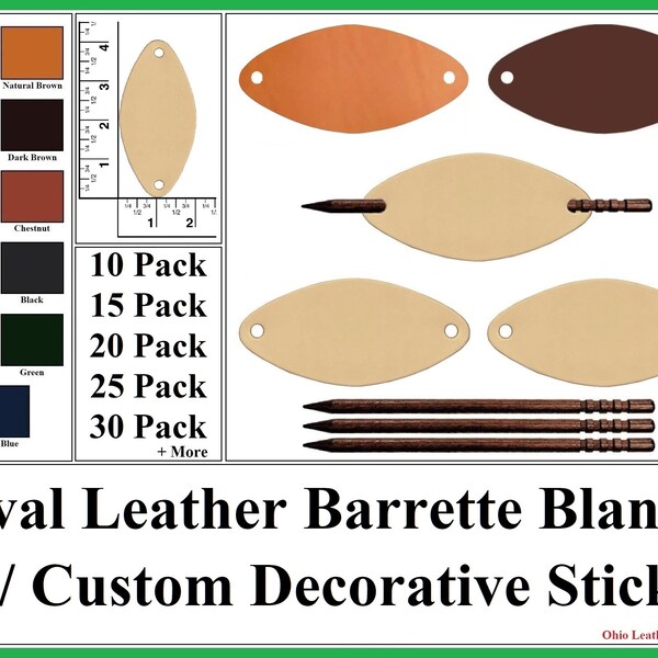 Leather Hair Barrette With Stick - Etsy