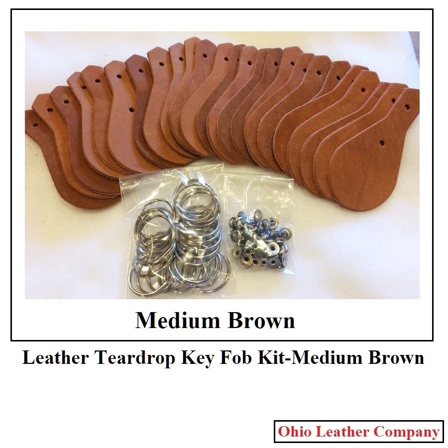 Leather Key Fob Kit 50 Pack Leather Key Fob Blanks Leather - Etsy