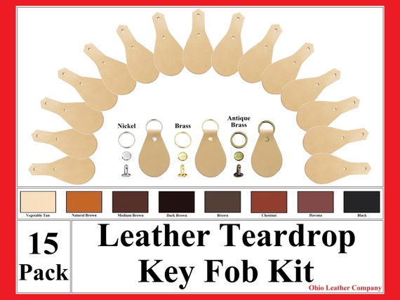 Leather Key Fob Kit 15 Pack Leather Key Fob Blanks Leather | Etsy