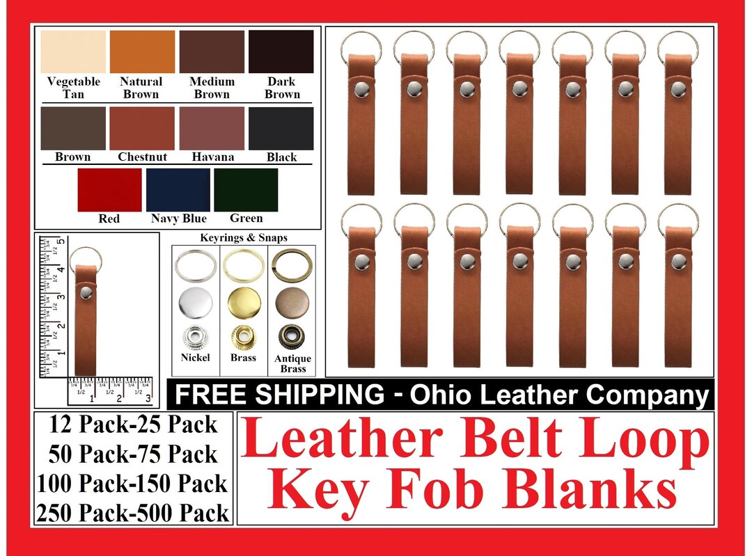 Leather Belt Loop Keychain Leather Keychain Leather Belt - Etsy