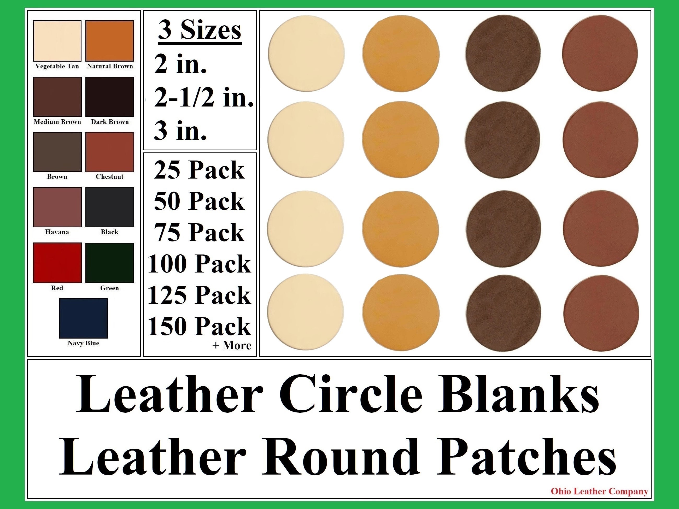 Leather 2 In. Round Blanks Leather 2 In. Round Patch 3 | Etsy