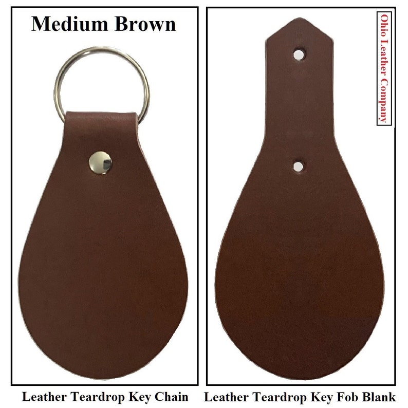 Leather Teardrop Key Fob Kit 25 Pack Medium Brown Leather - Etsy