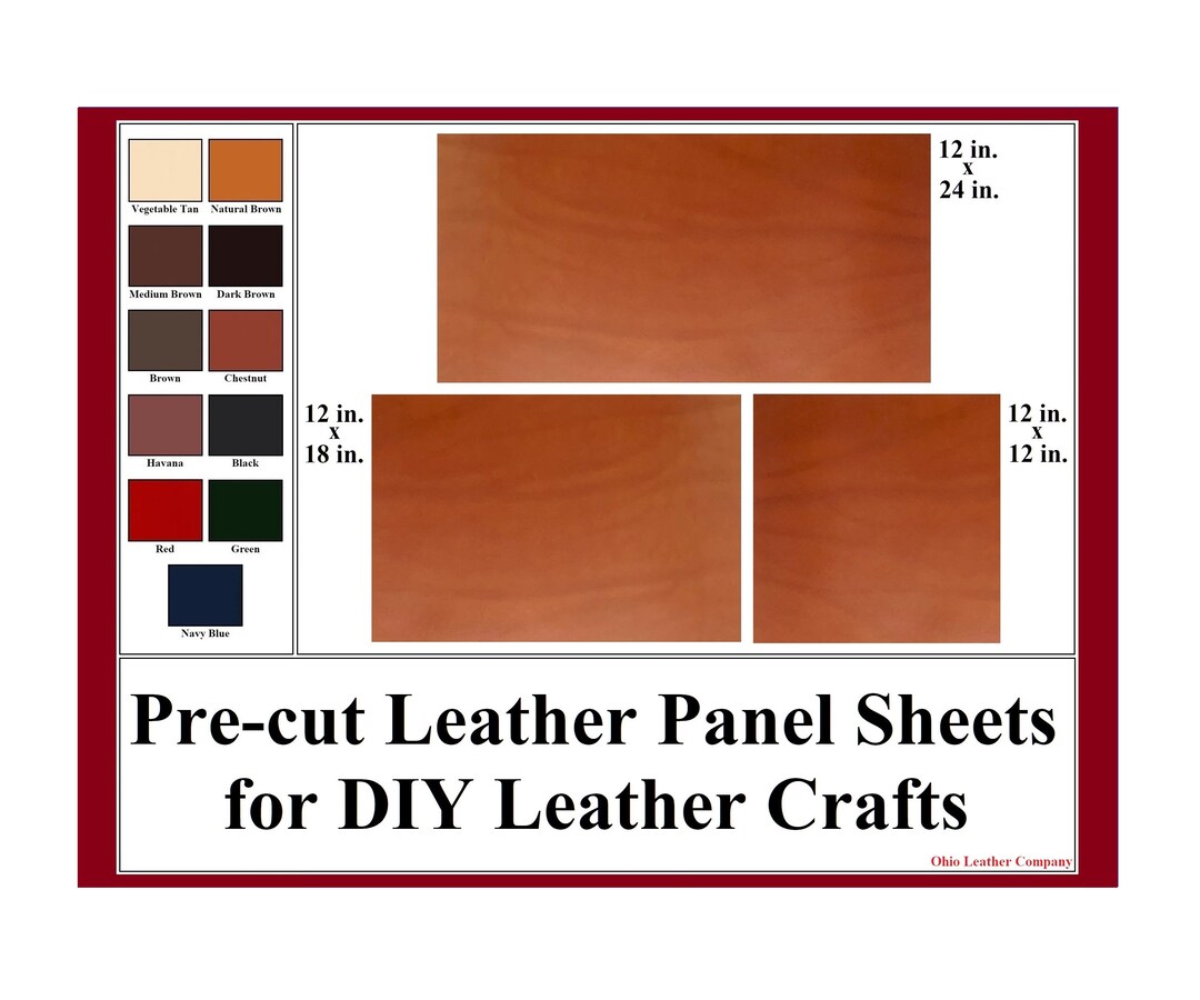 Pre Cut Leather Panels for DIY Leather Crafts - 5-6 Oz - 7-8 Oz - 9-10 ...