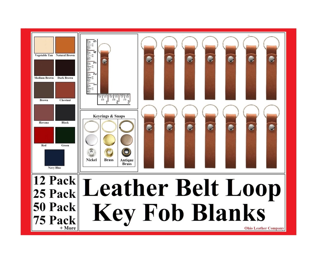 Leather Belt Loop Keychain - Leather Keychain - Leather Belt Loop Key ...