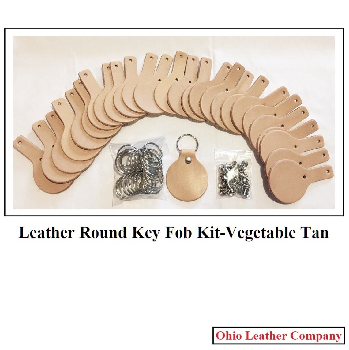 Leather Round Key Fob Kit-Key Fob | Etsy