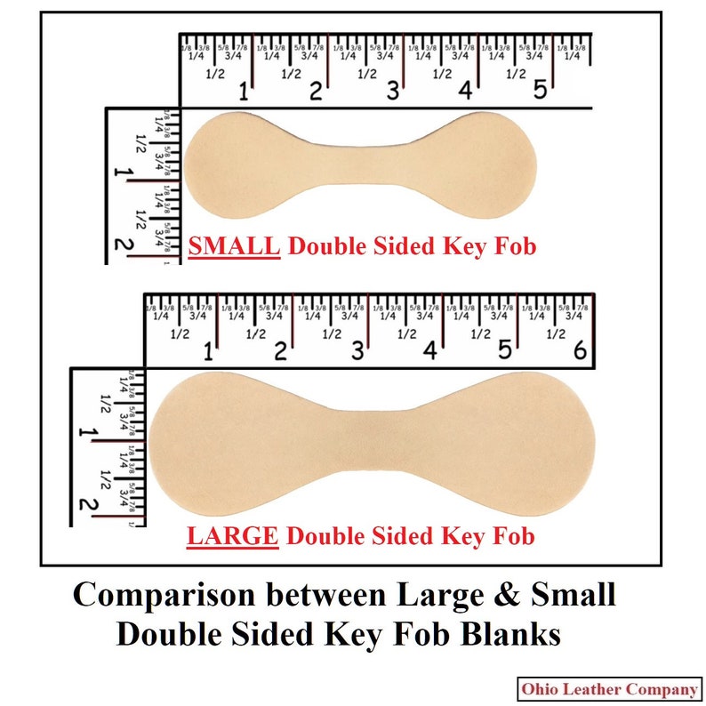 Leather LARGE Teardrop Double Sided Key Fob Kit Leather - Etsy