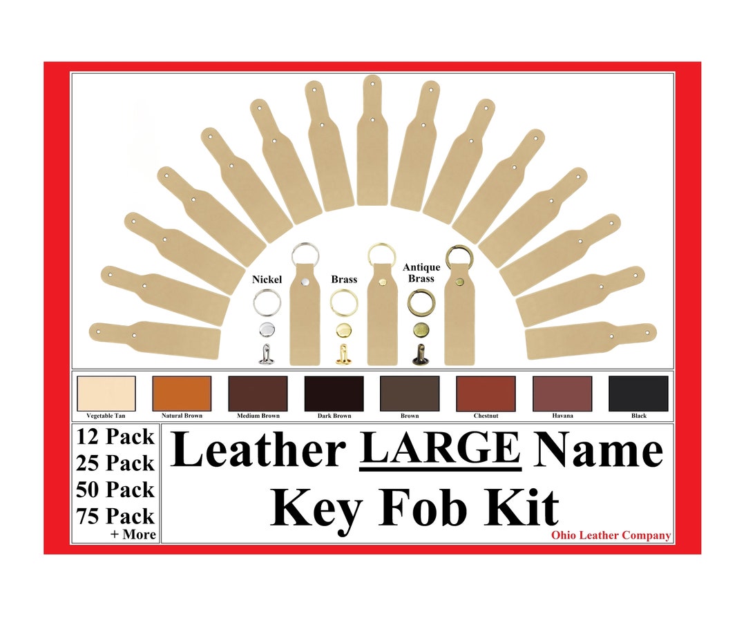 LARGE Leather Name Key Fob Kit -exclusive- Leather Name Key Fob Kit ...