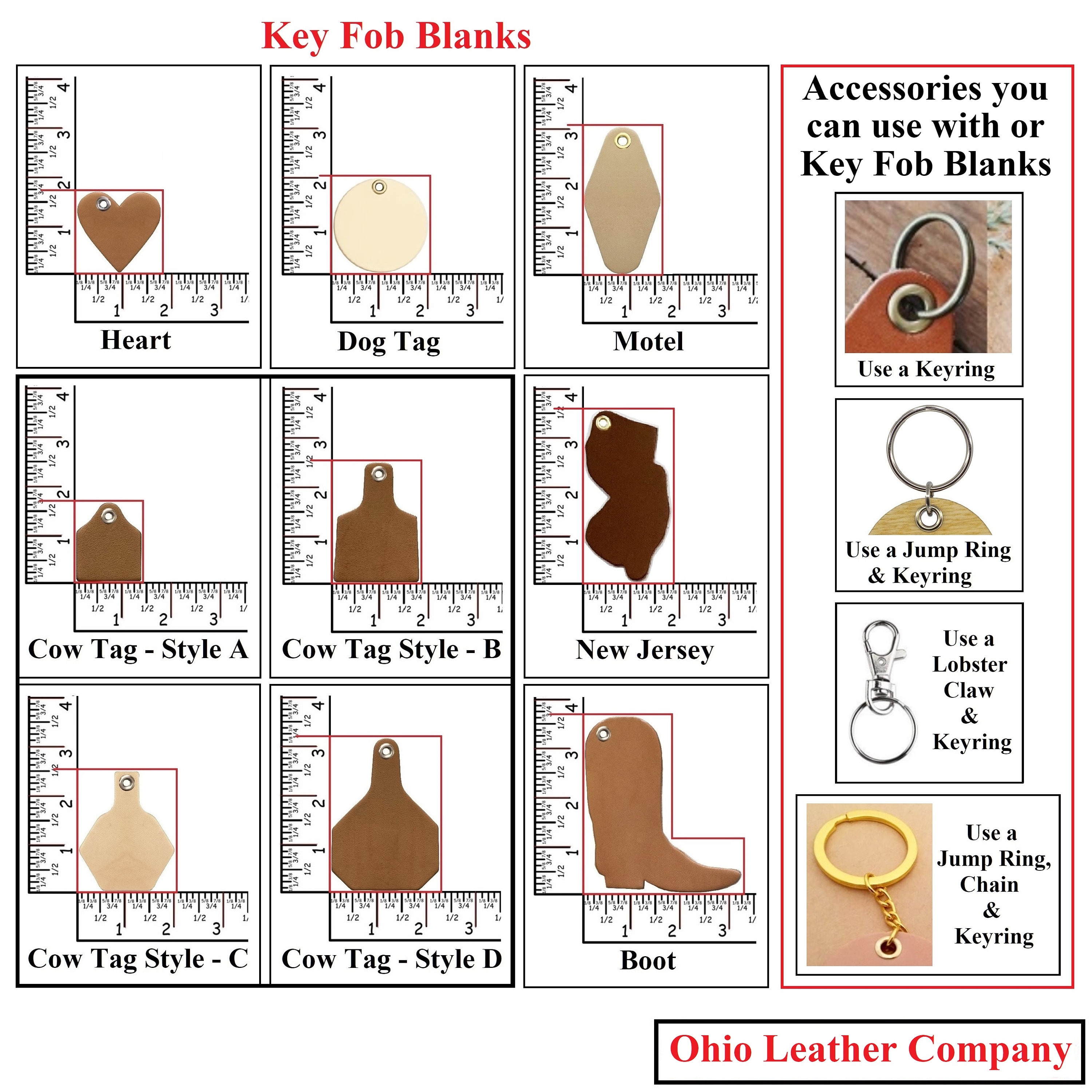 Leather Dog Bone Key Fobs 2 In. X 3 In.new-must See-leather | Etsy