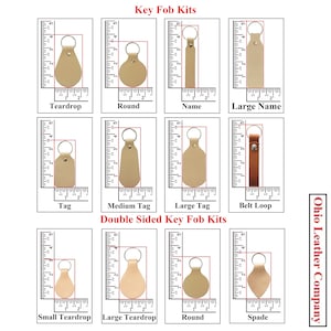 Leather SMALL Teardrop Double Sided Key Fob Kit Small Leather Teardrop ...
