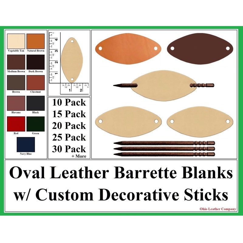 Leather Barrette - Etsy