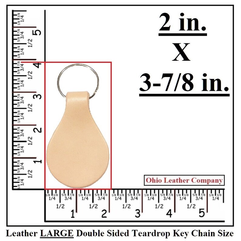 Leather LARGE Teardrop Double Sided Key Fob Kit Leather | Etsy