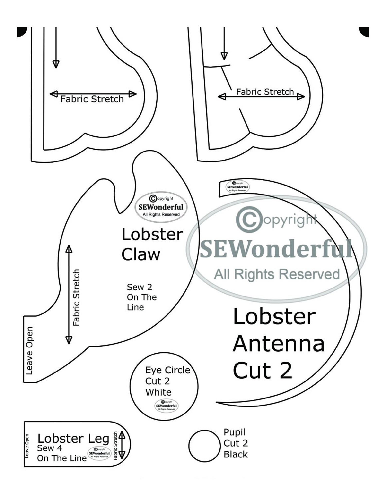 Lobster Plush Stuffed Animal Sewing Pattern PDF - Etsy