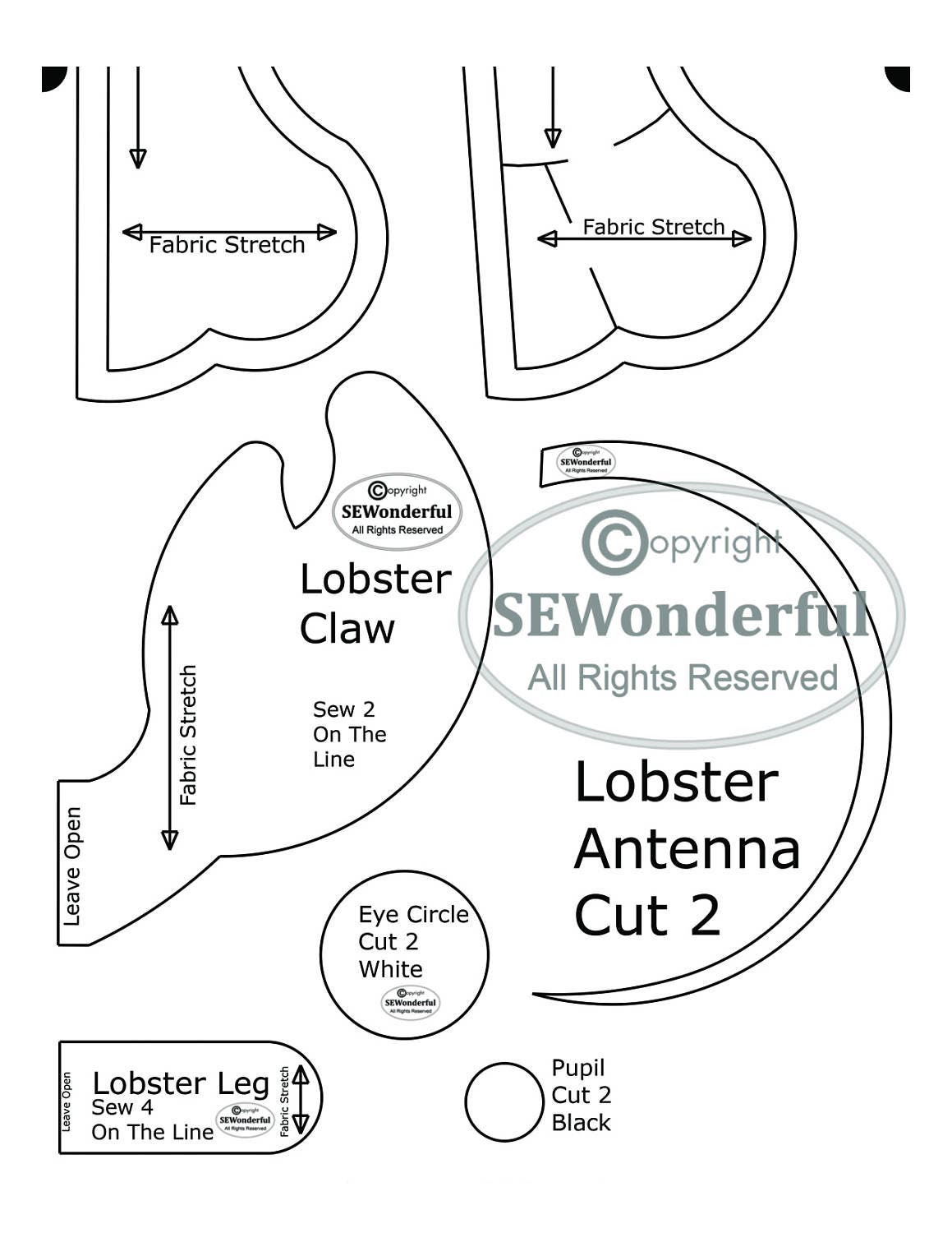 Lobster Plush Stuffed Animal Sewing Pattern PDF | Etsy