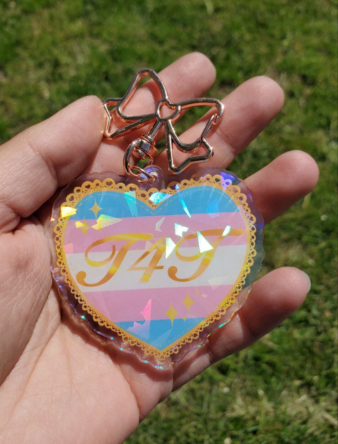 Sparkle Rainbow Acrylic Kawaii Trans for Trans LGBT - T4T - Charm - Etsy