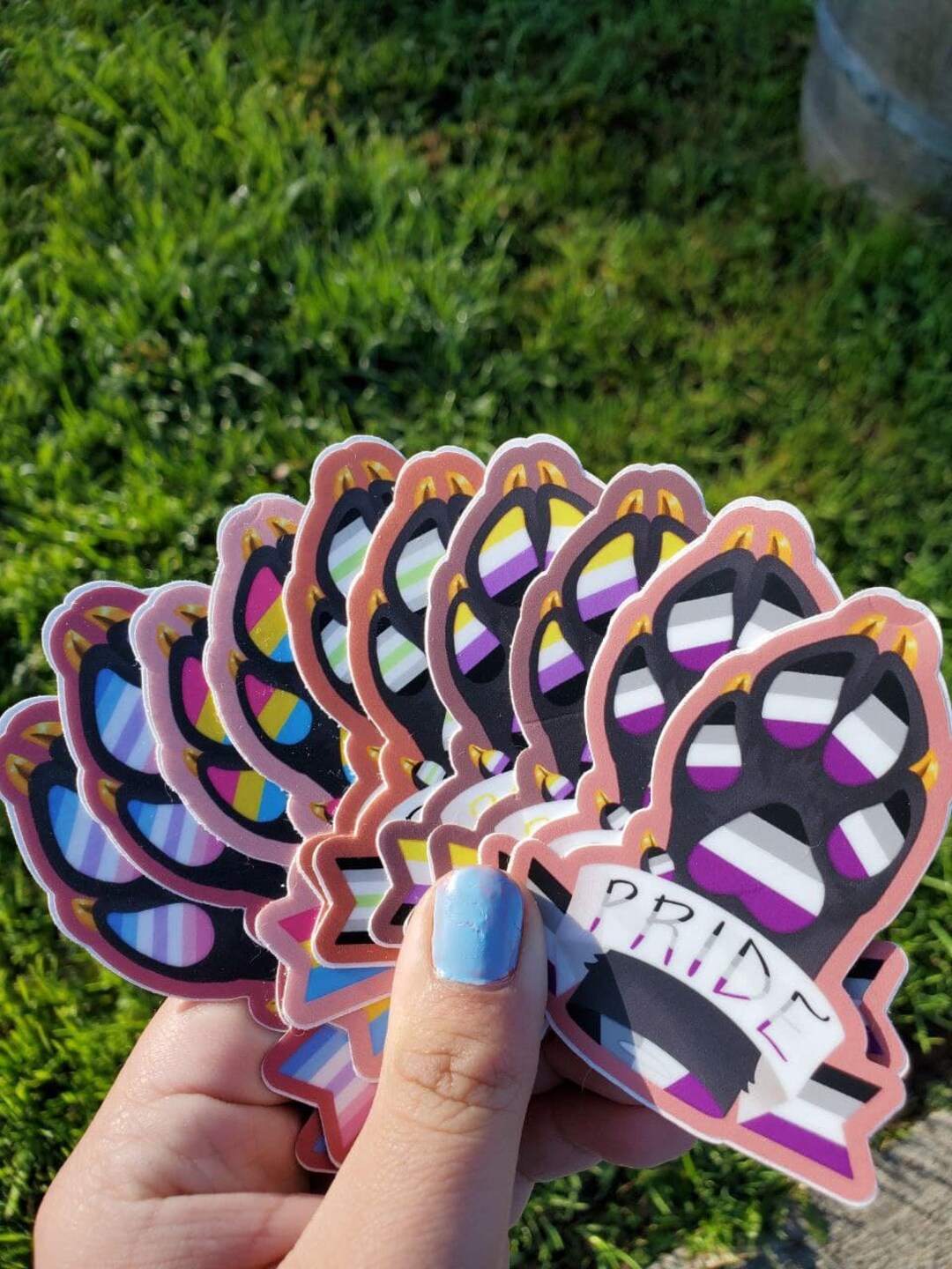 Pride Paw Stickers (asexual, Pansexual, Agender, Bigender, Non-binary ...
