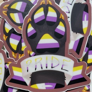 Pride Paw Stickers (asexual, Pansexual, Agender, Bigender, Non-binary ...