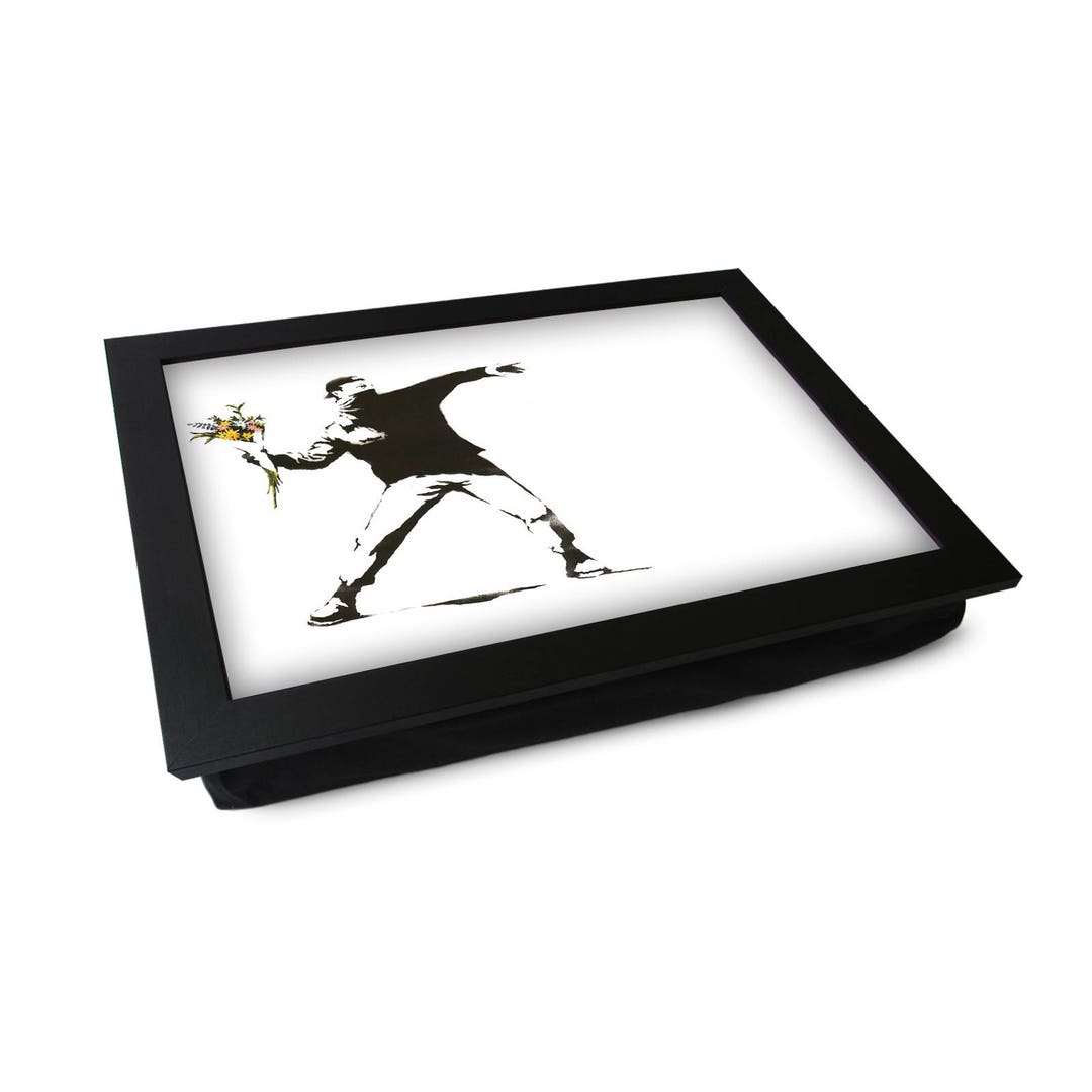 Banksy Bouquet Grenade Lap Tray L468 Personalised Gift Cushioned ...